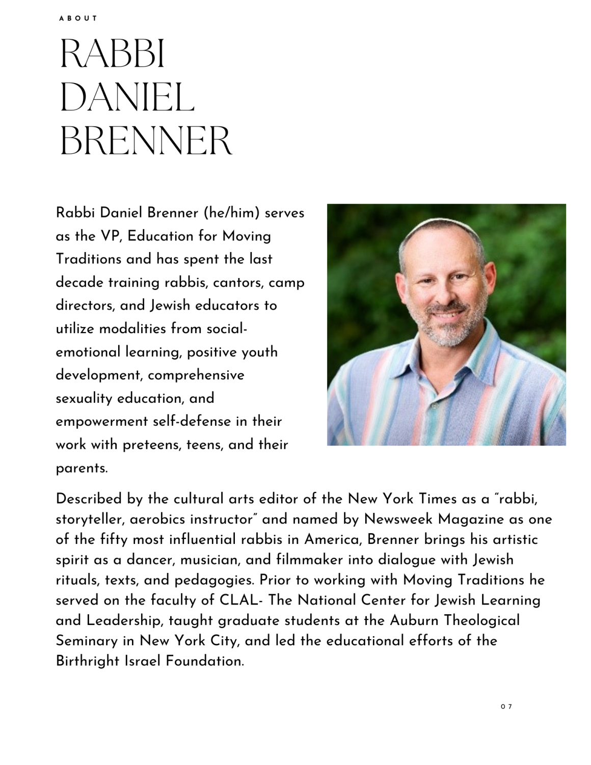 Rabbi Daniel Brenner | Builders of Jewish Education
